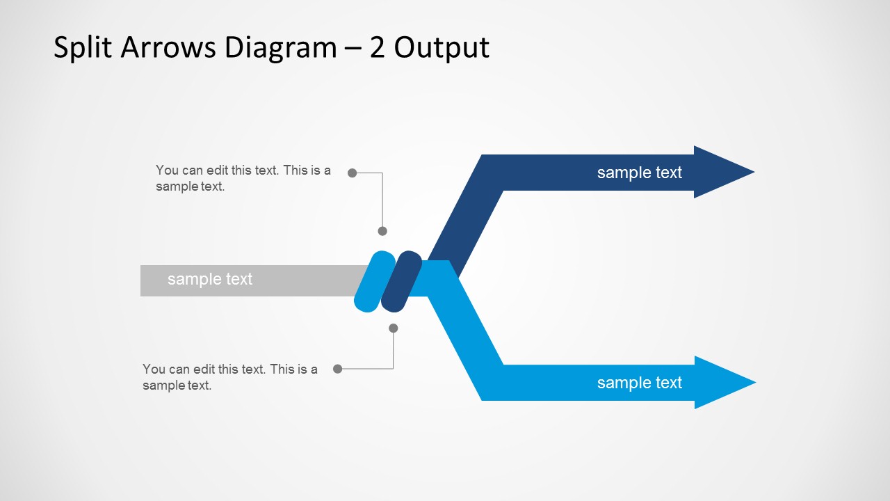 Split Arrows Diagram Template For PowerPoint SlideModel