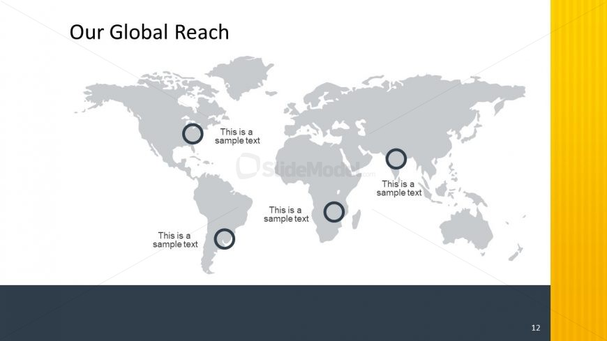 World Map Global Reach Template - SlideModel