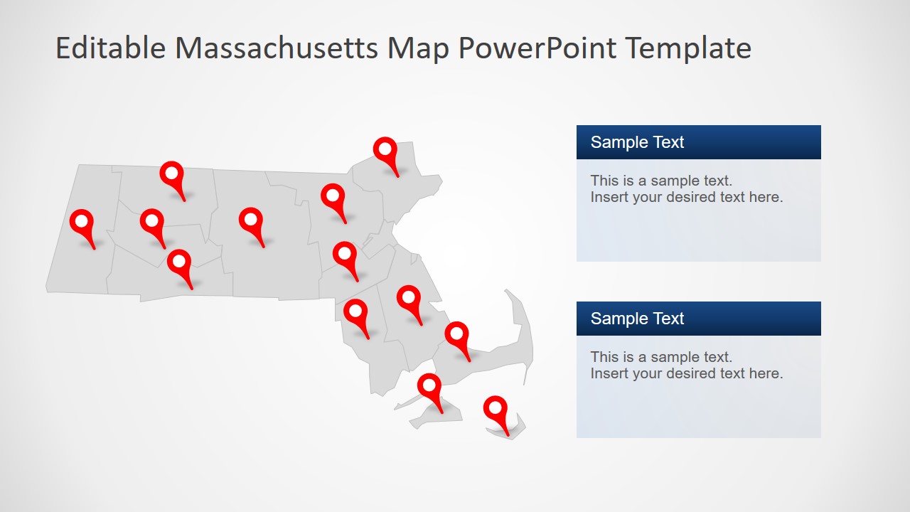 Massachusetts State PowerPoint Map - SlideModel