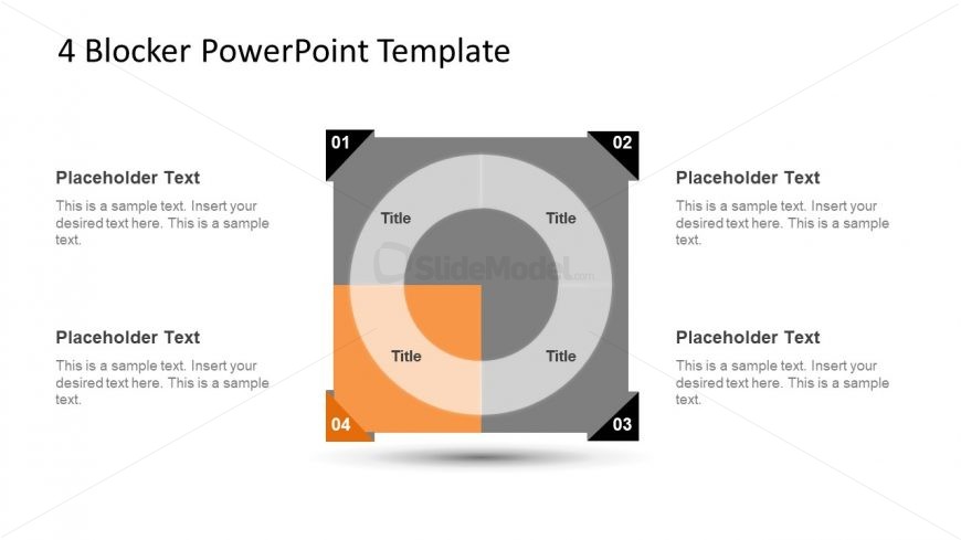Circular and 4 Squares PowerPoint Diagram - SlideModel