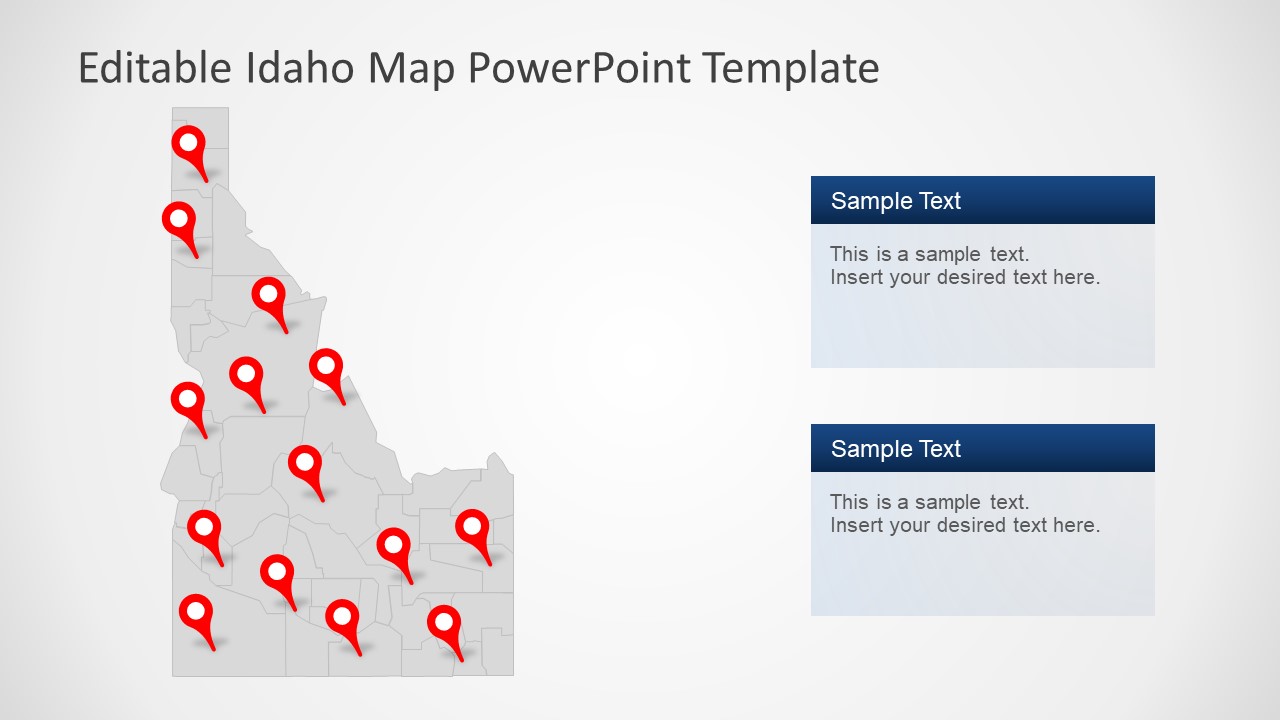 Idaho US State With Counties PowerPoint Map - SlideModel