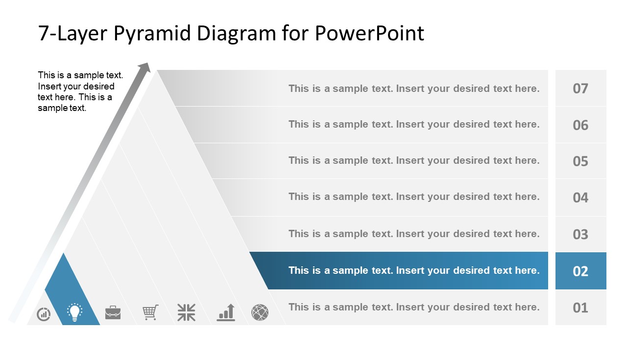 Agenda Style Pyramid Diagram Template - SlideModel