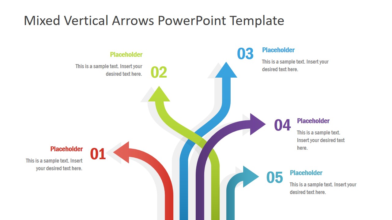 Mixed Vertical Arrows PowerPoint Template - SlideModel