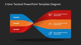3 Item Twisted PowerPoint Template - SlideModel