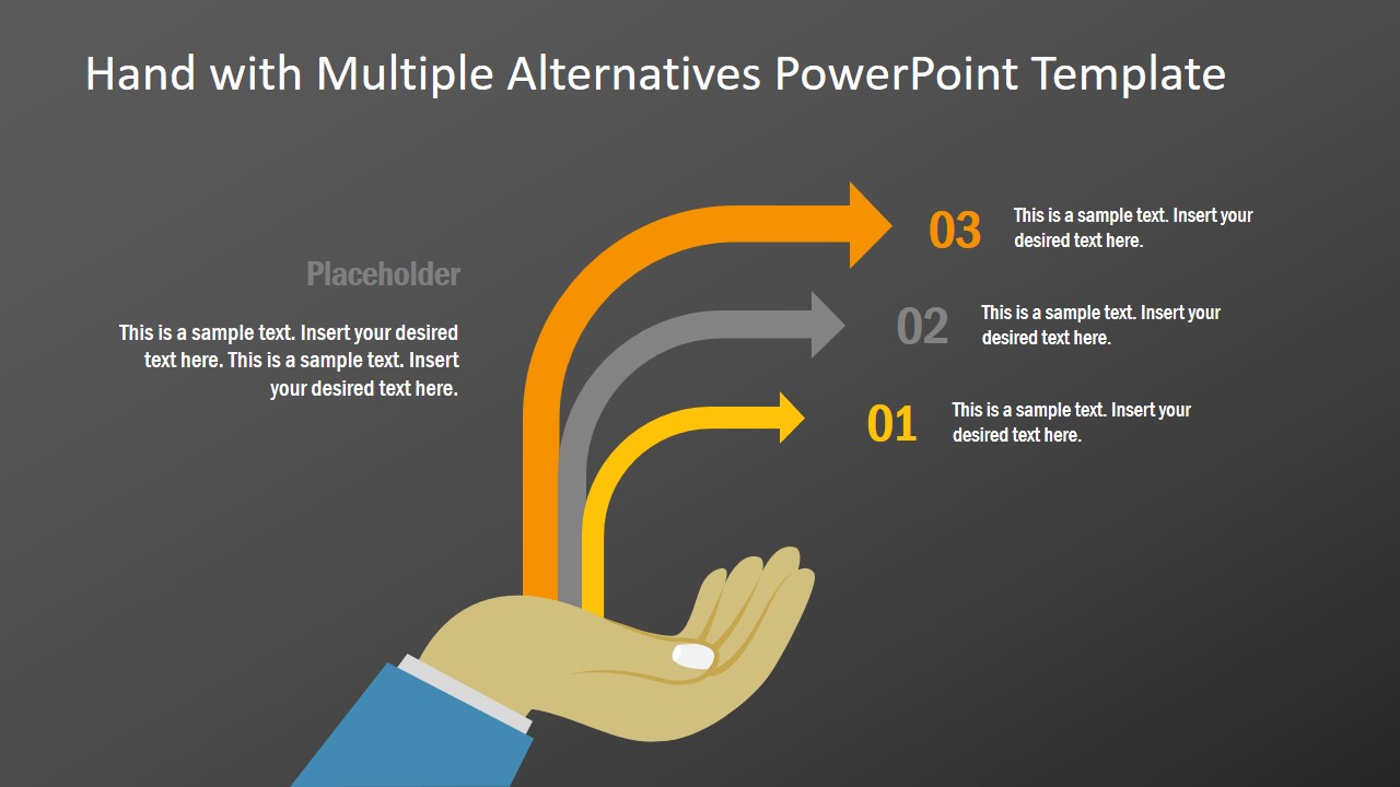 Hand with Multiple Alternatives PowerPoint Template - SlideModel