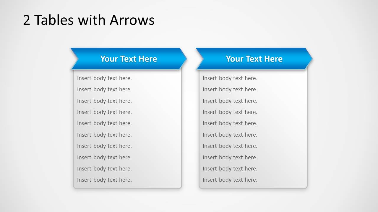 Tables with Arrows Template for PowerPoint - SlideModel