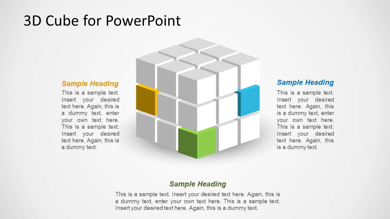 3D Cube Shape For PowerPoint SlideModel