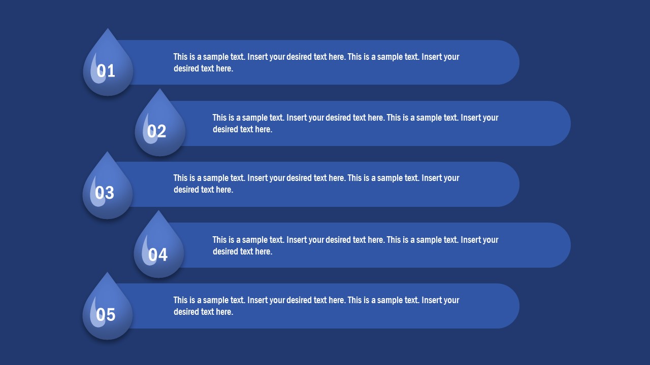 5 Item Drops Agenda Slide PowerPoint Template - SlideModel