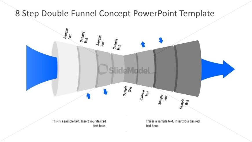 8 Steps Double Funnel Diagram PPT - SlideModel
