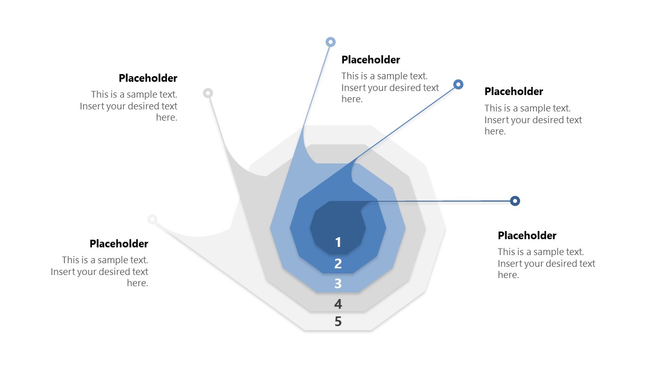 5 Step Concentric Polygons Diagram for PowerPoint - SlideModel 5 Step Concentric Polygons Diagram for PowerPoint - SlideModel
