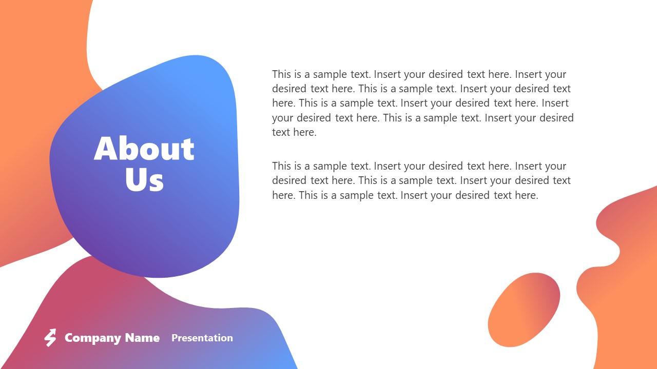 Fluid Layouts Backgrounds Template - About Us Slide - SlideModel