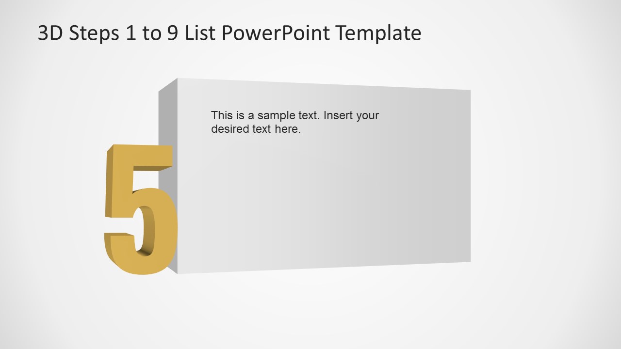 Numbered List 3D Number 5 PowerPoint Template - SlideModel