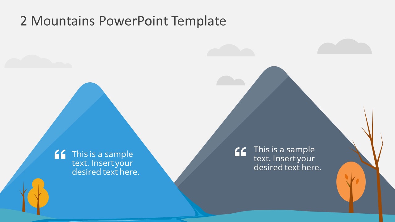 PowerPoint 2 Mountains Business Metaphor - SlideModel PowerPoint 2 Mountains Business Metaphor - SlideModel