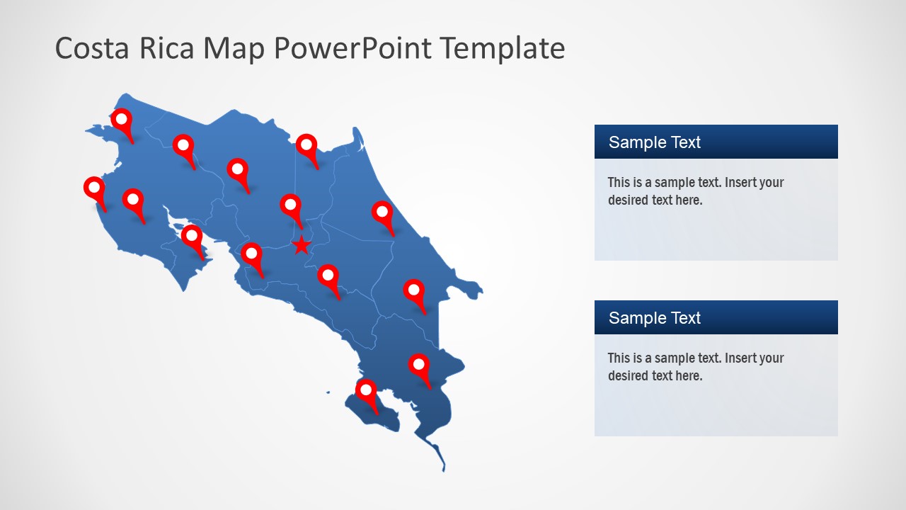 Editable Costa Rica Map PowerPoint Template - SlideModel