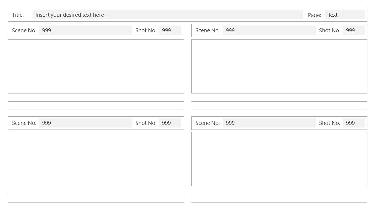 4 Frames per Page Storyboard PowerPoint Template Slide - SlideModel