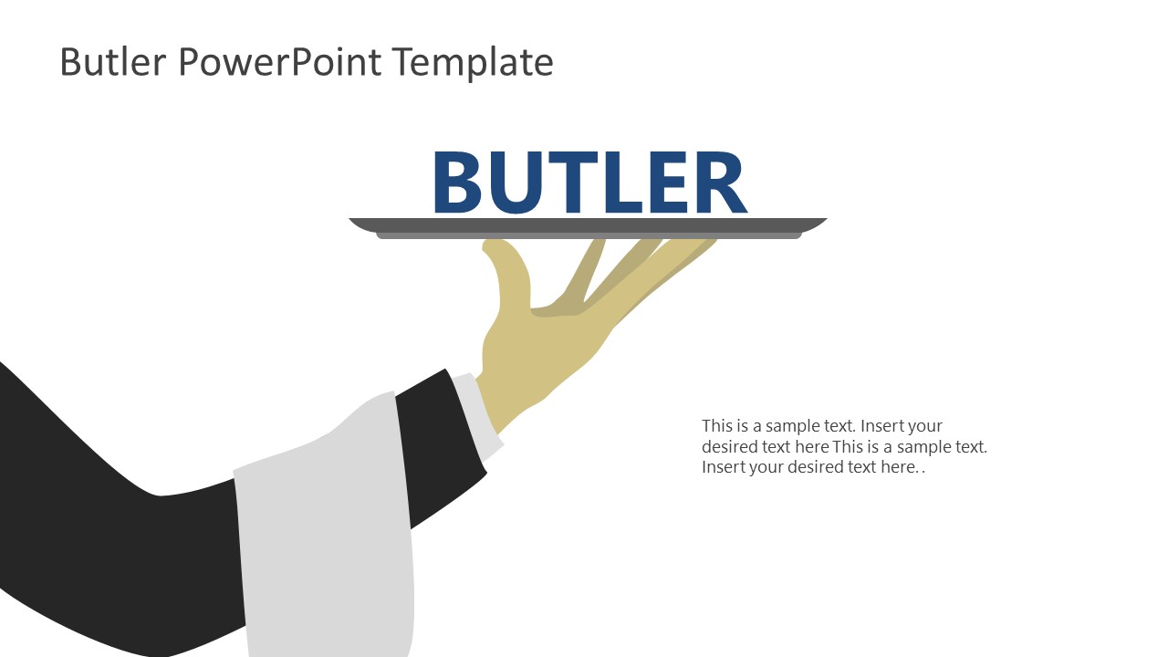 Editable Butler Serving Food Shapes PPT - SlideModel