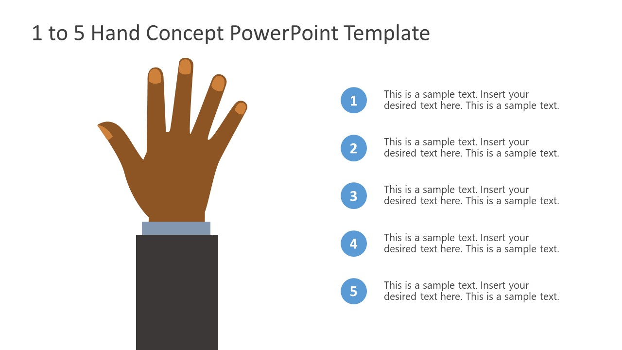1 to 5 Hand Concept PowerPoint Template - SlideModel