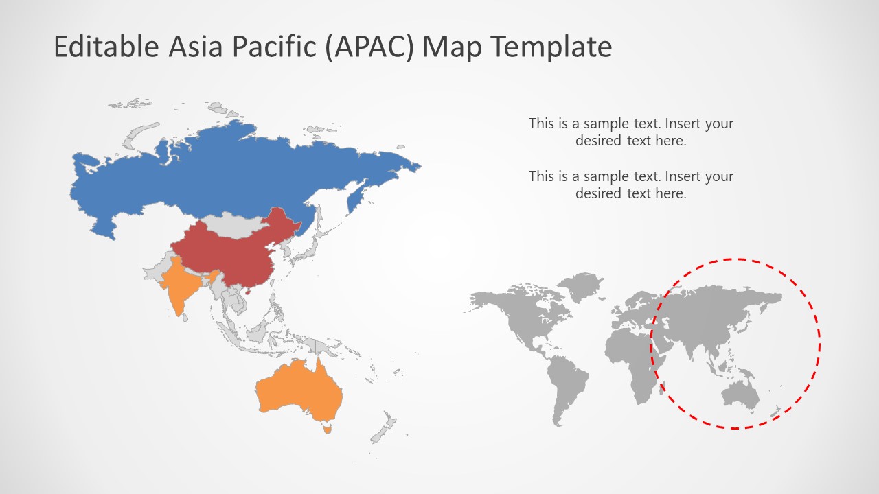 Editable Asia Pacific APAC Map for PowerPoint - SlideModel