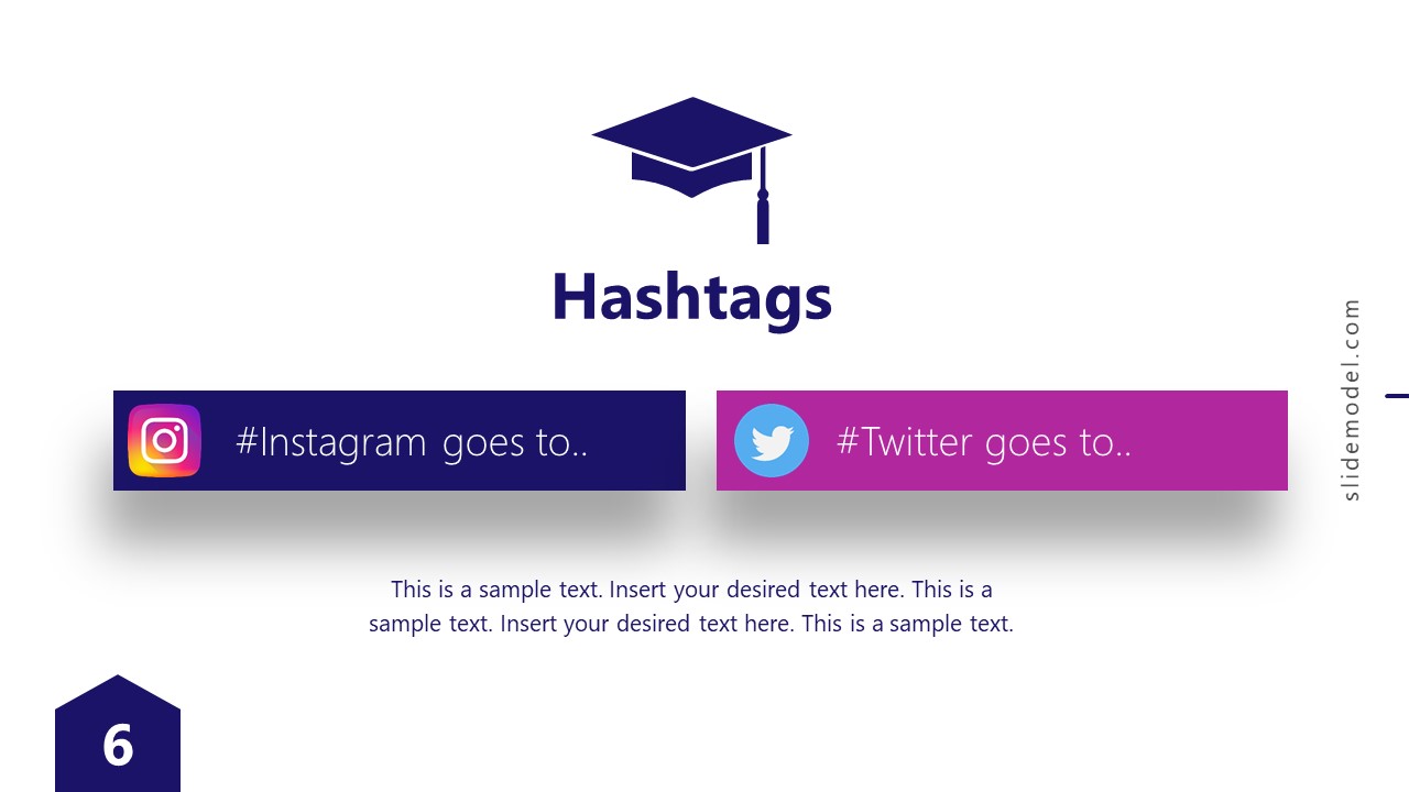 Virtual Graduation Social Media Hashtag PowerPoint - SlideModel