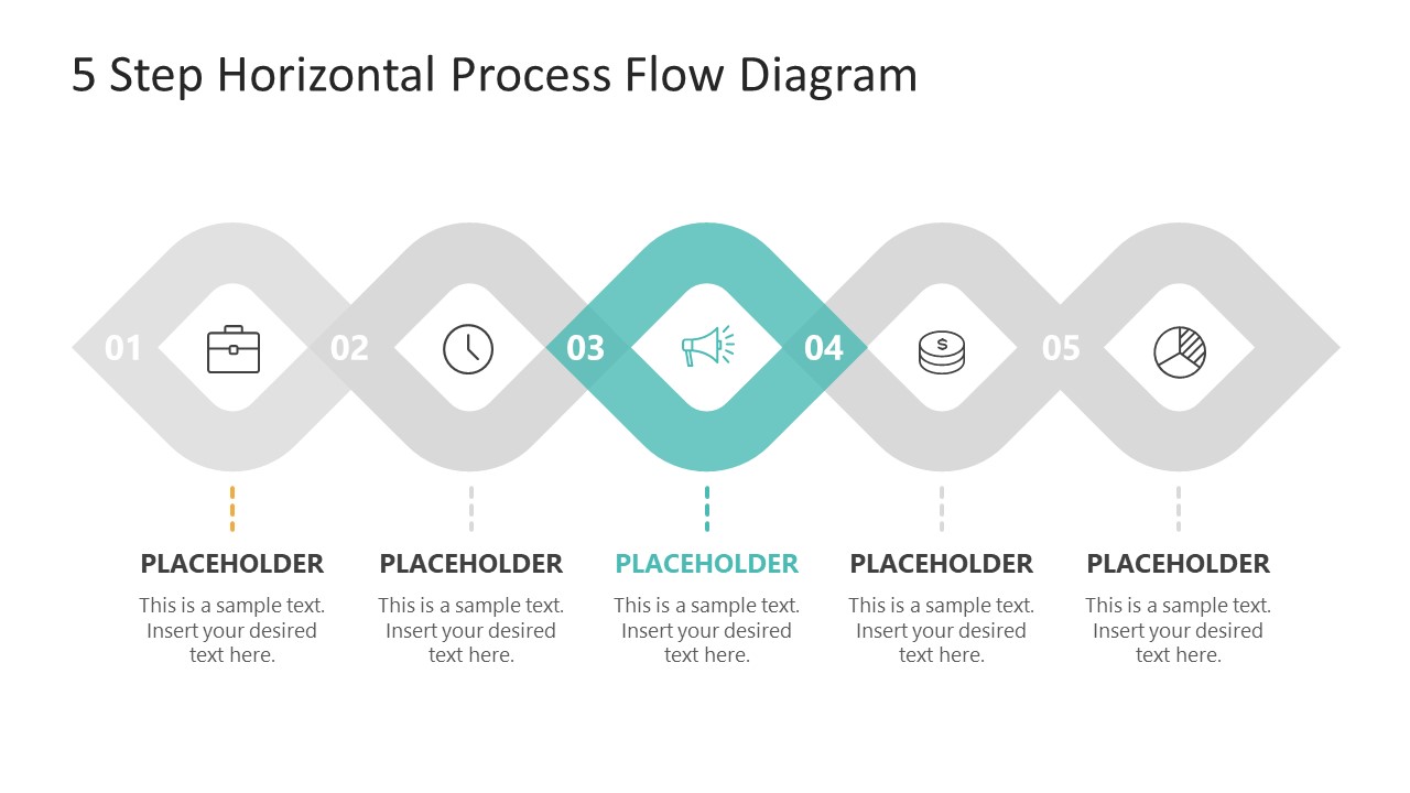 5-Step Horizontal Process Flow Template for PowerPoint - SlideModel