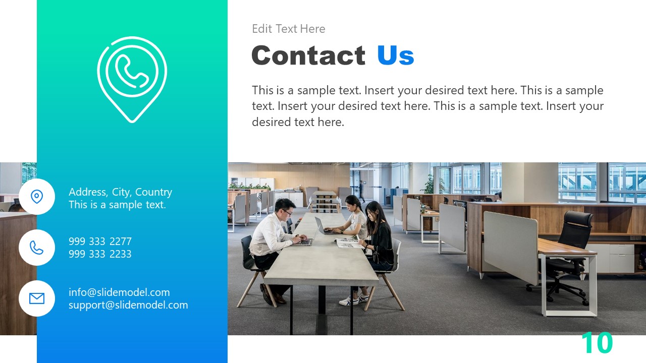 Contact Information Slide of Business Executive PowerPoint - SlideModel