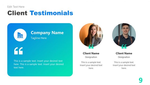 Client Testimonial PowerPoint Gradient Background - SlideModel