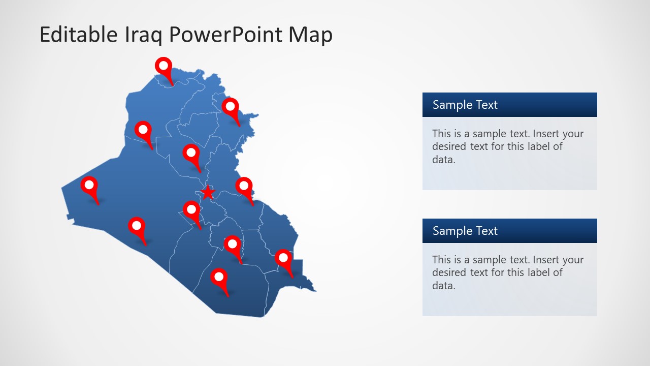 Editable Iraq PowerPoint Map - SlideModel