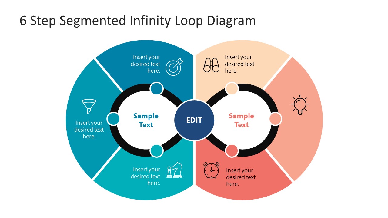 6 Step Segmented Infinity Loop Diagram for PowerPoint - SlideModel