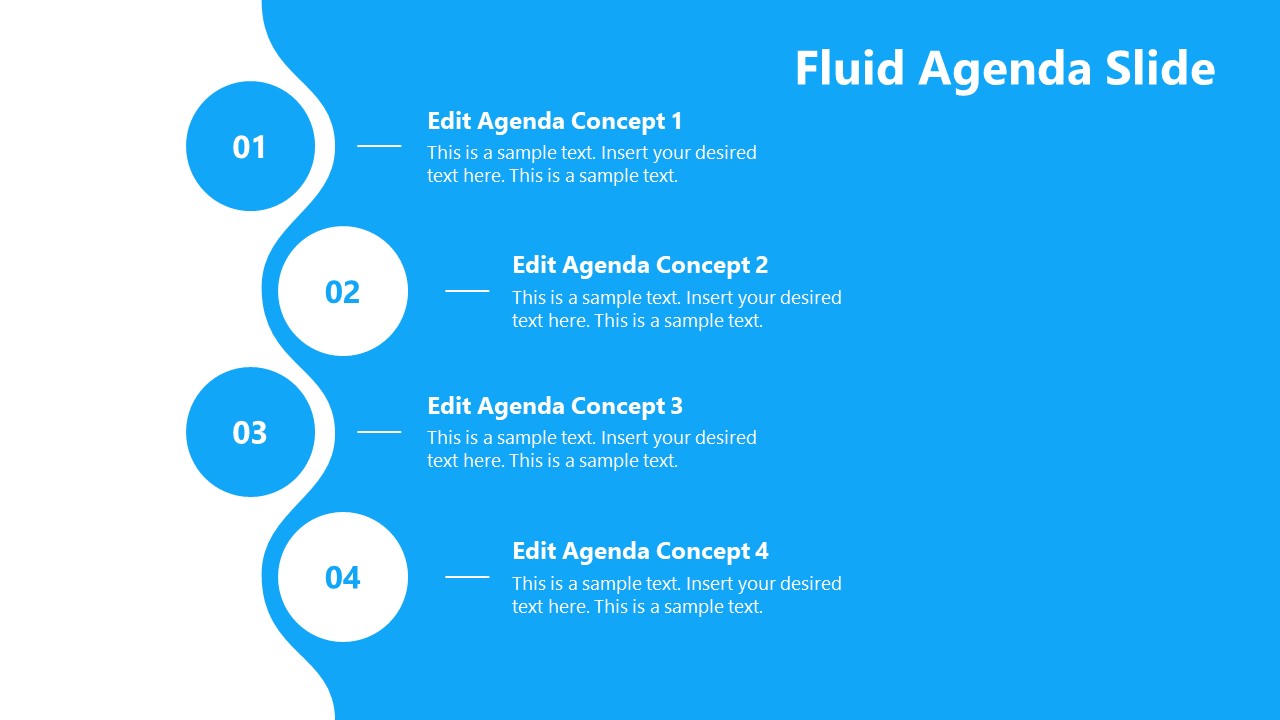 4 Steps Fluid Agenda PowerPoint - SlideModel