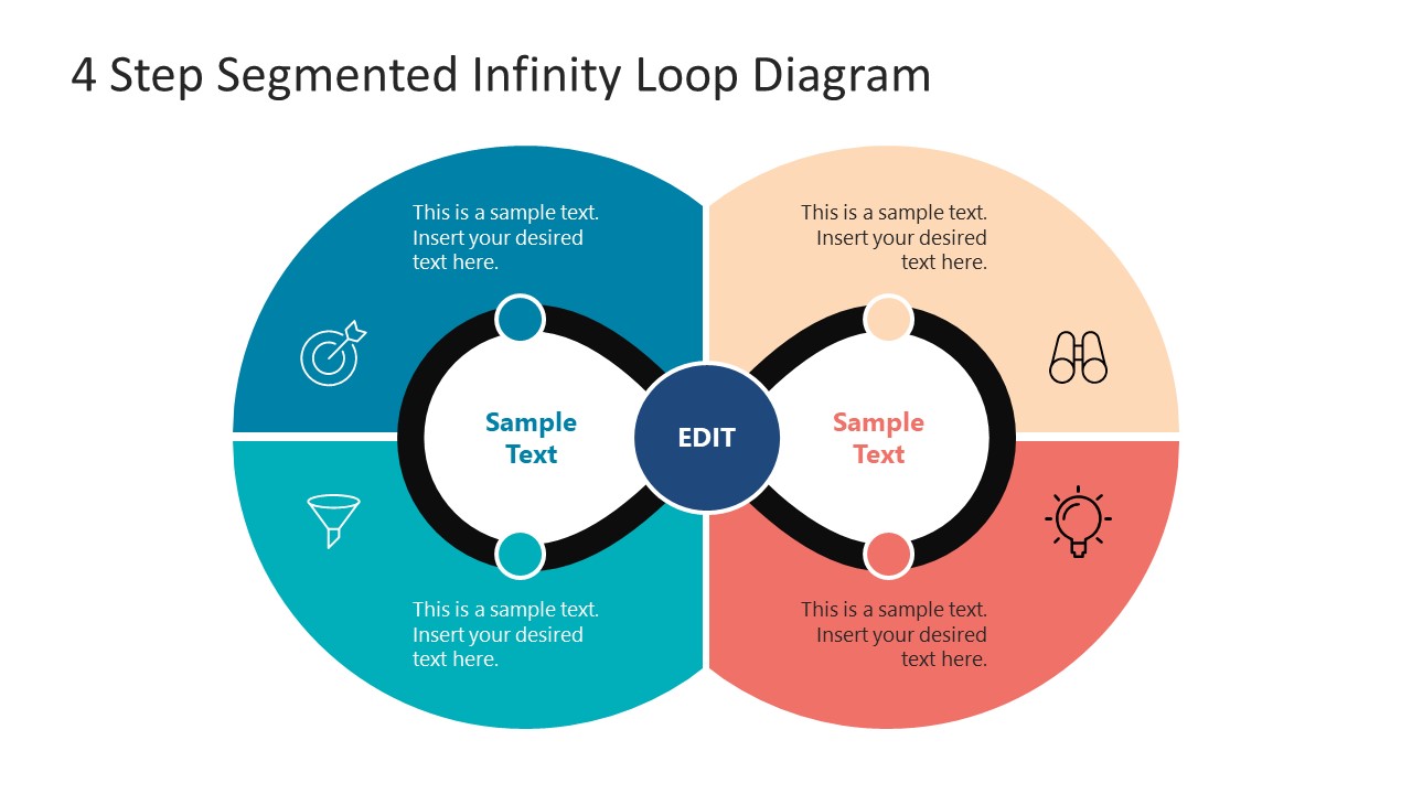4 Step Segmented Infinity Loop Diagram for PowerPoint - SlideModel