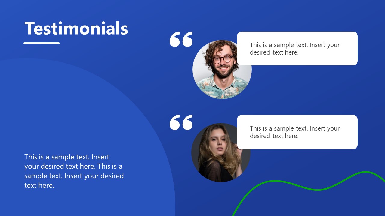 Testimonials Editable PPT Slide - SlideModel
