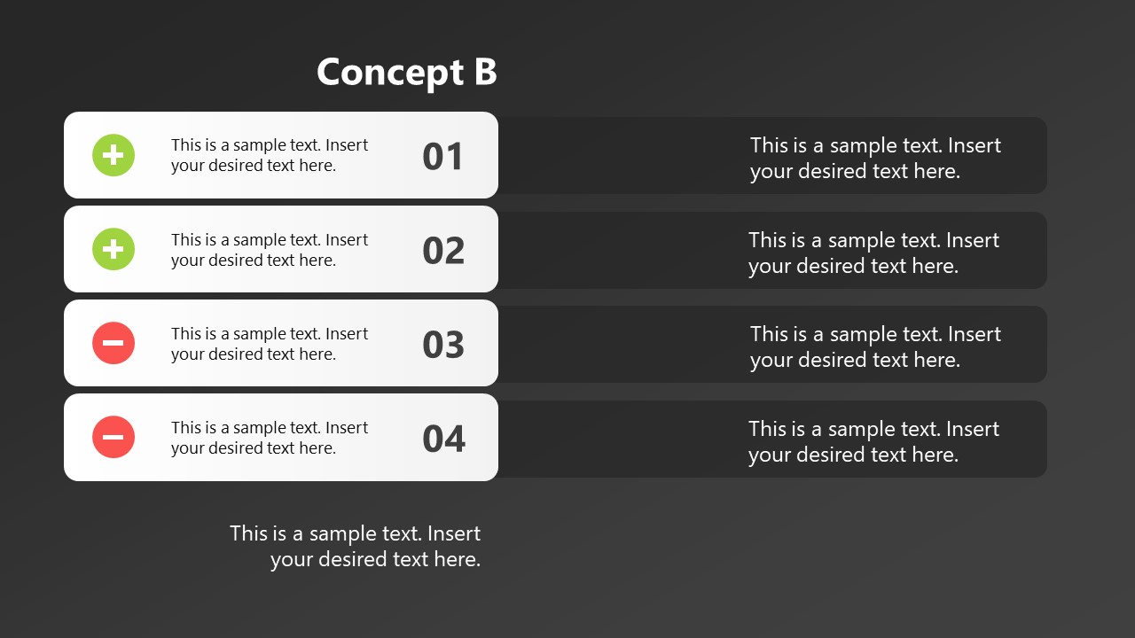 Animated Pros & Cons Comparison Slide Template for PowerPoint