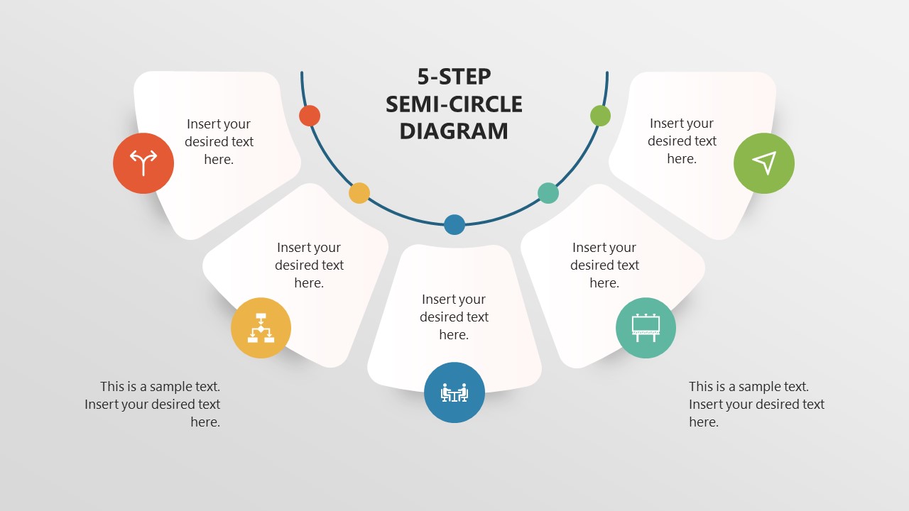 5-Step Semi-circle Diagram Template for PowerPoint
