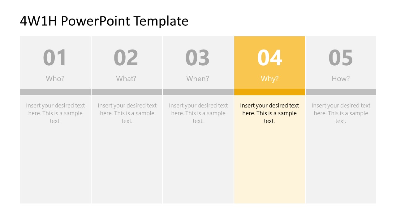 4W1H PowerPoint Template & Presentation Slides