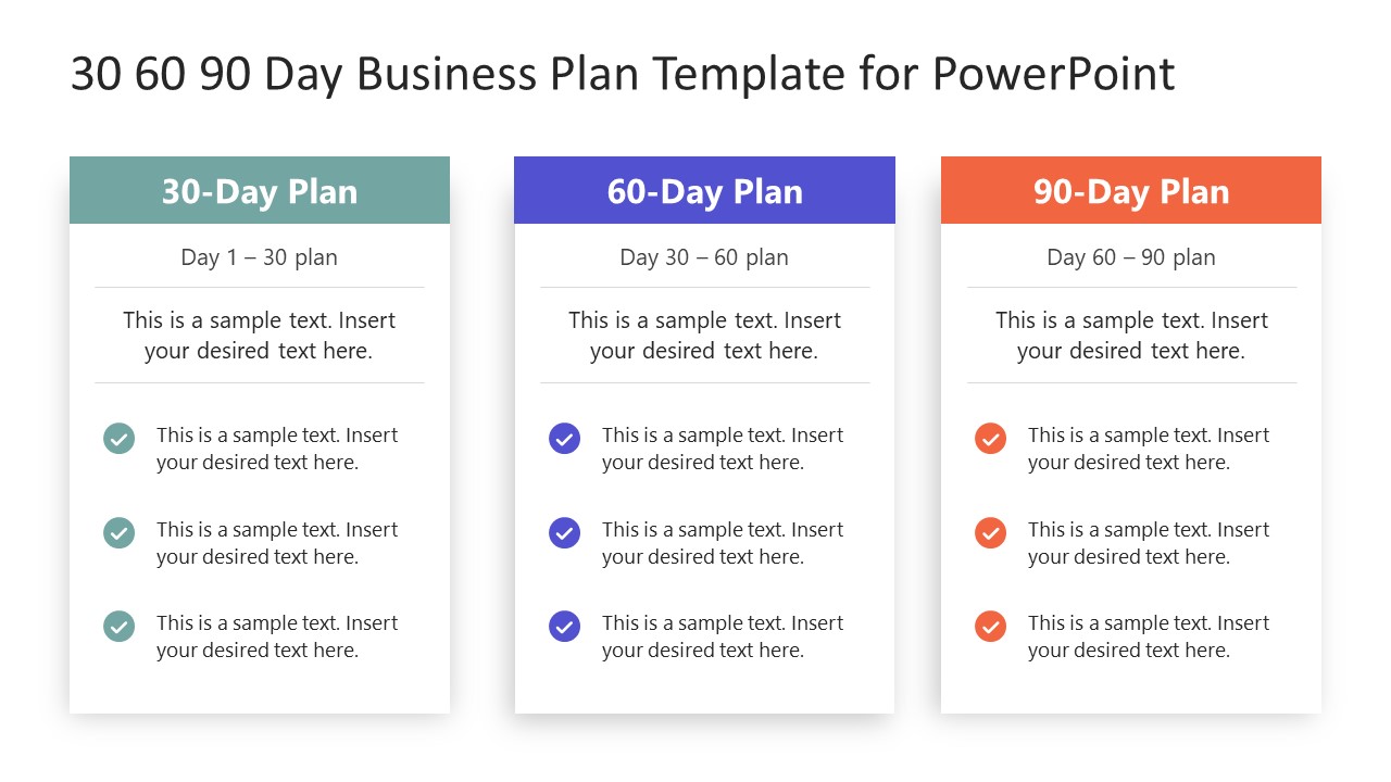 30 60 90 Day Business Plan PowerPoint Template