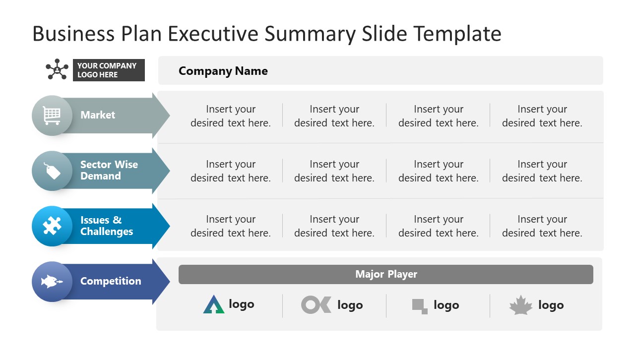 Business Plan Executive Summary Slide Template