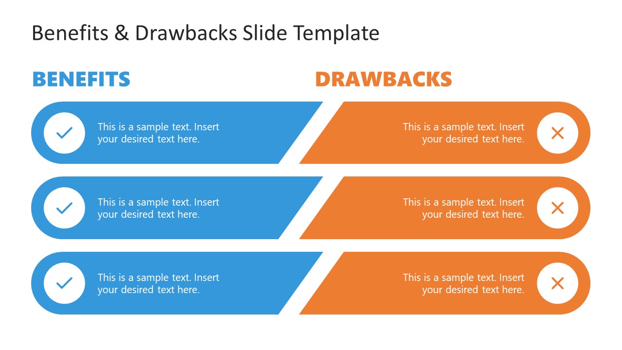 Benefits & Drawbacks Slide Template for PowerPoint
