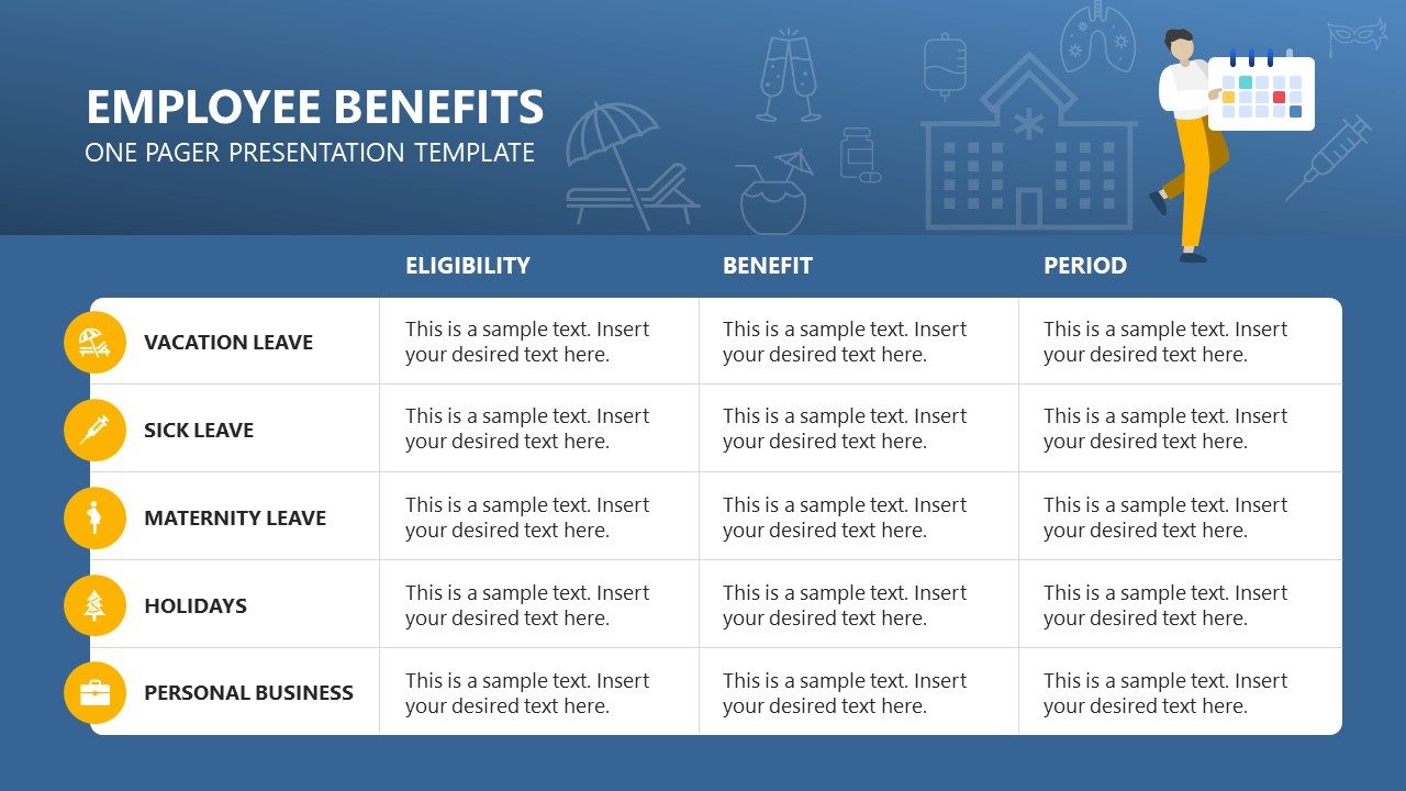 Employee Benefits One-Pager PPT Template - SlideModel
