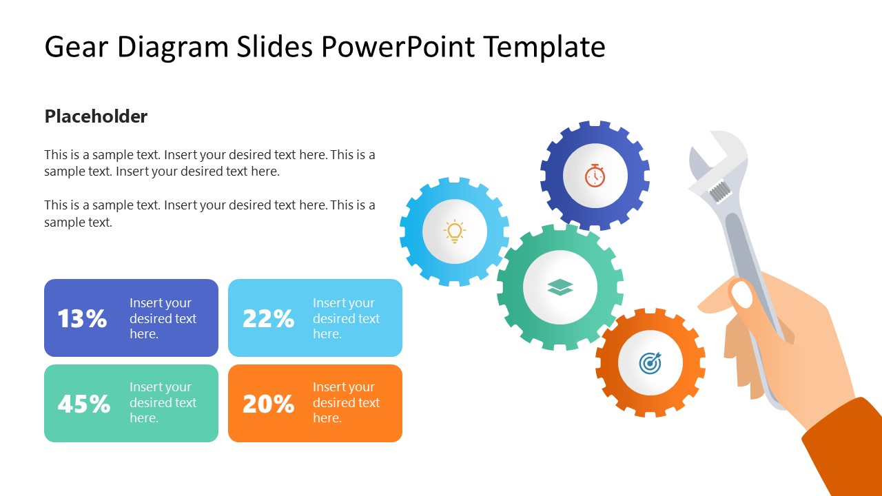 Gear Diagram Slides PowerPoint Template