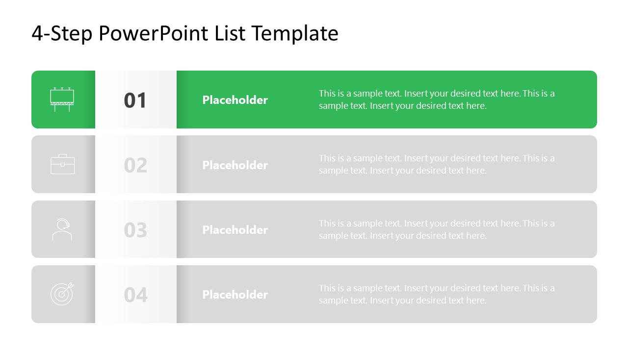 4-Step PowerPoint List Template