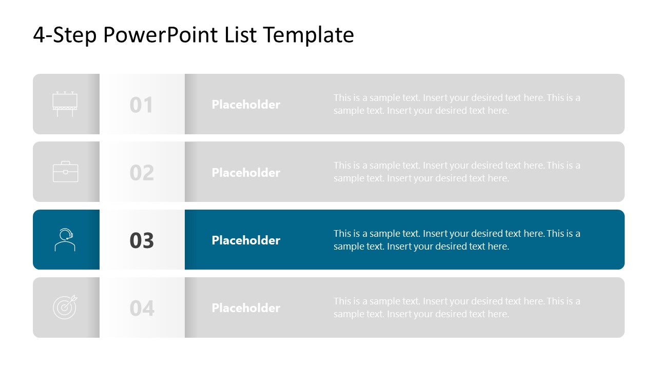 4-Step PowerPoint List Template