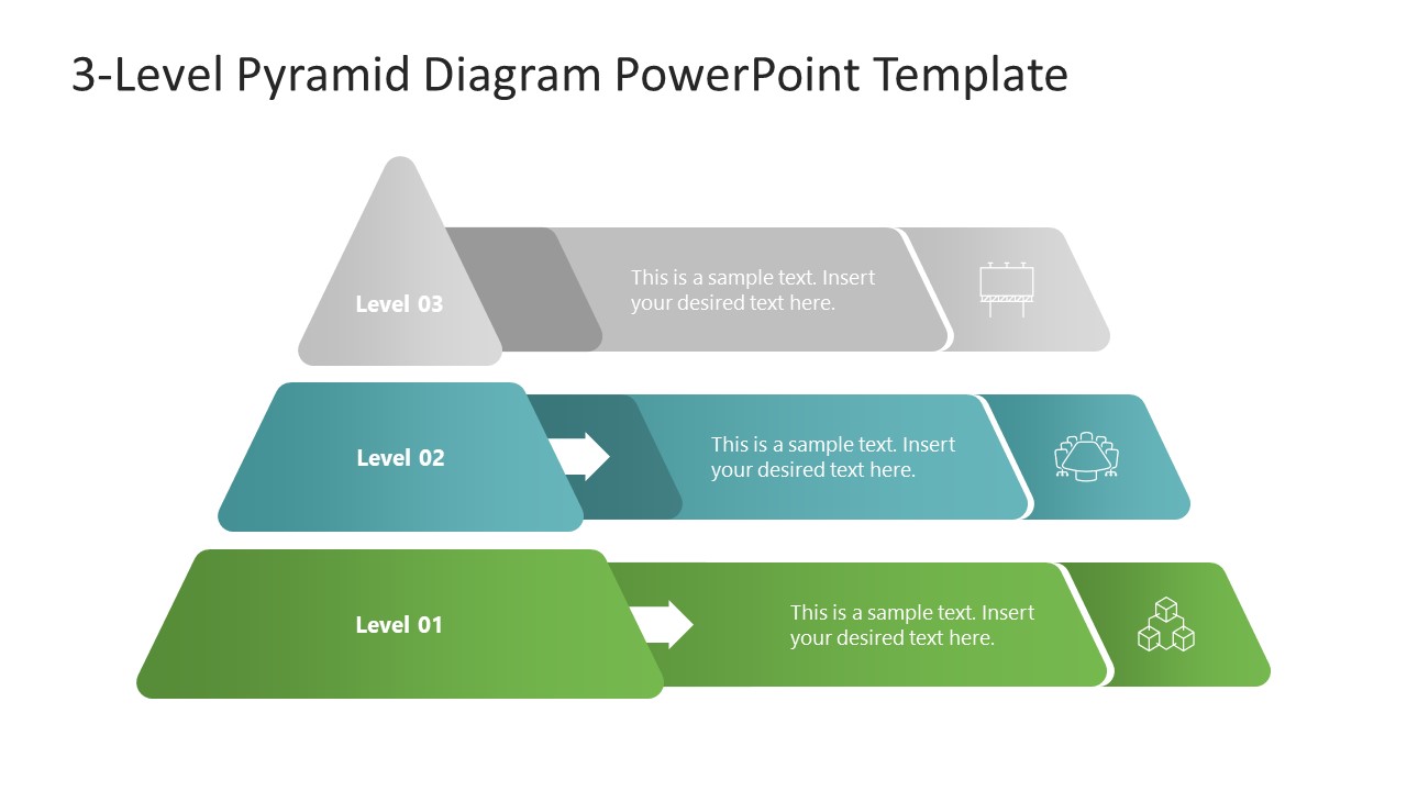 3-Level Pyramid Diagram PowerPoint Template