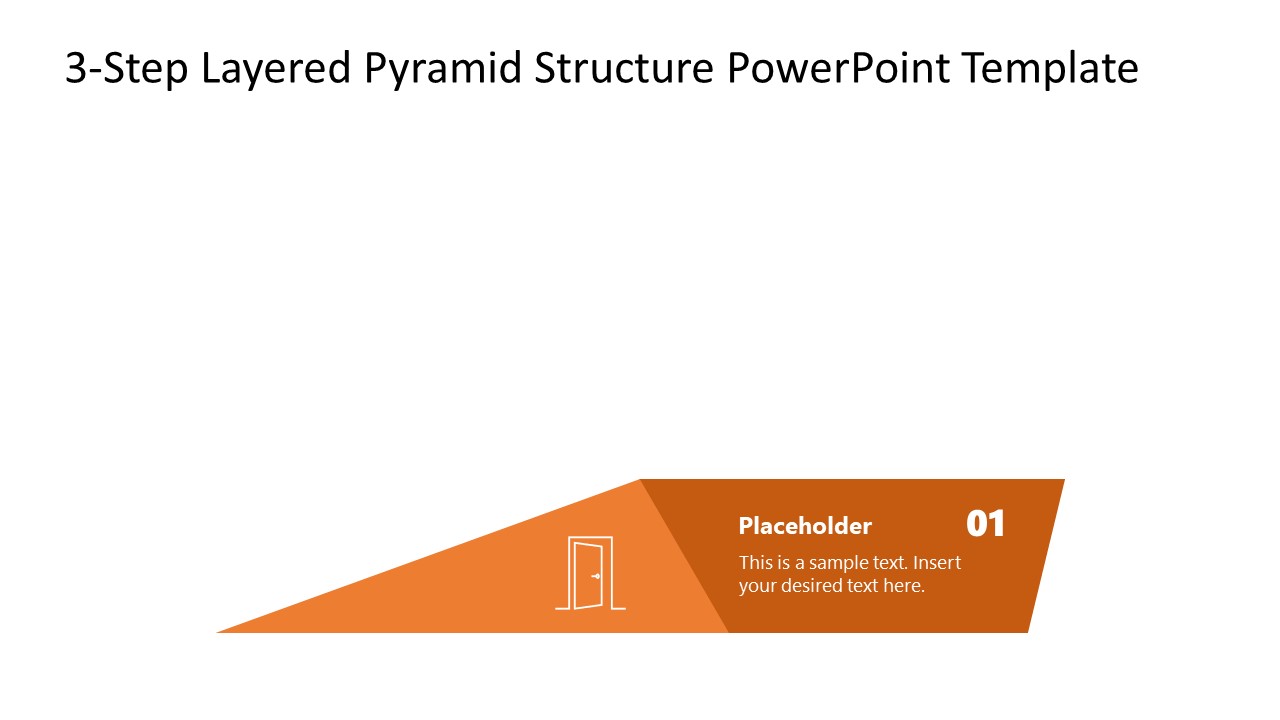 Animated 3-Step Layered Pyramid Structure PowerPoint Diagram
