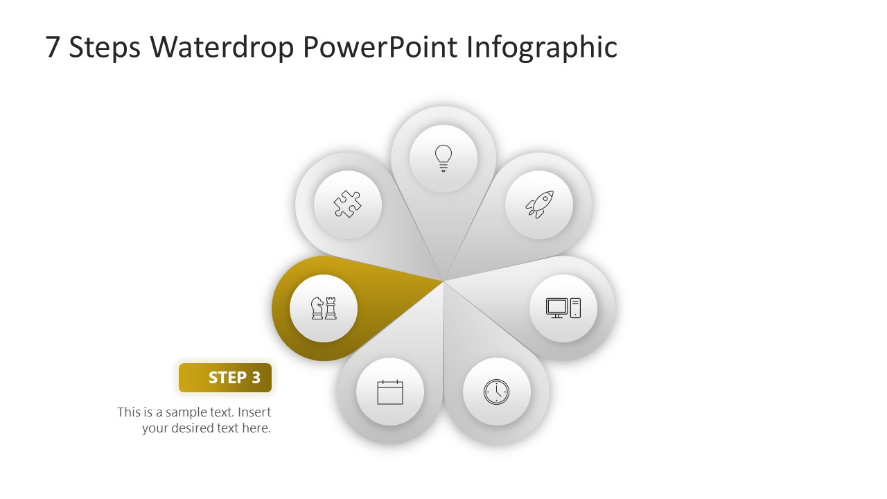 7 Steps Waterdrop PowerPoint Infographic