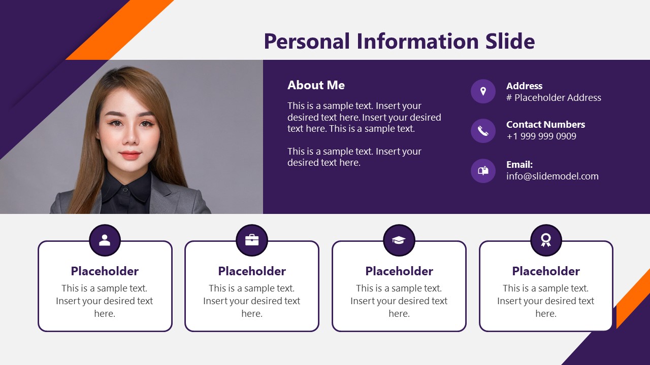 Personal Information Slide Template for PowerPoint