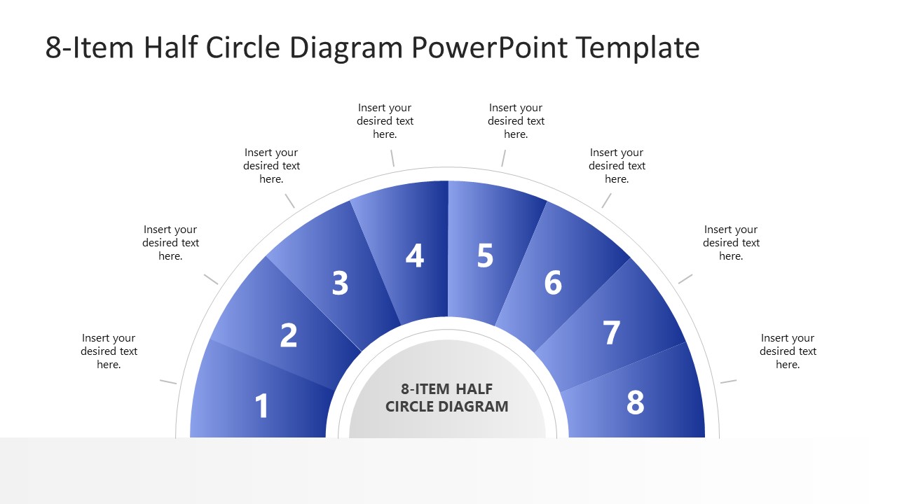 8-Item Half Circle Diagram PowerPoint Template