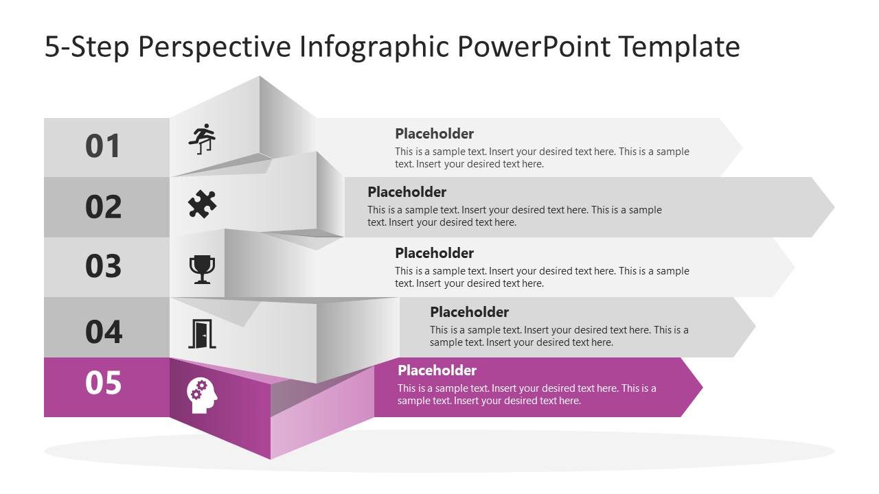 Customizable 5-Step Perspective Infographic PPT Template - SlideModel