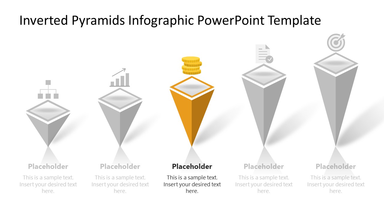 5-Step Inverted Pyramids PowerPoint Template