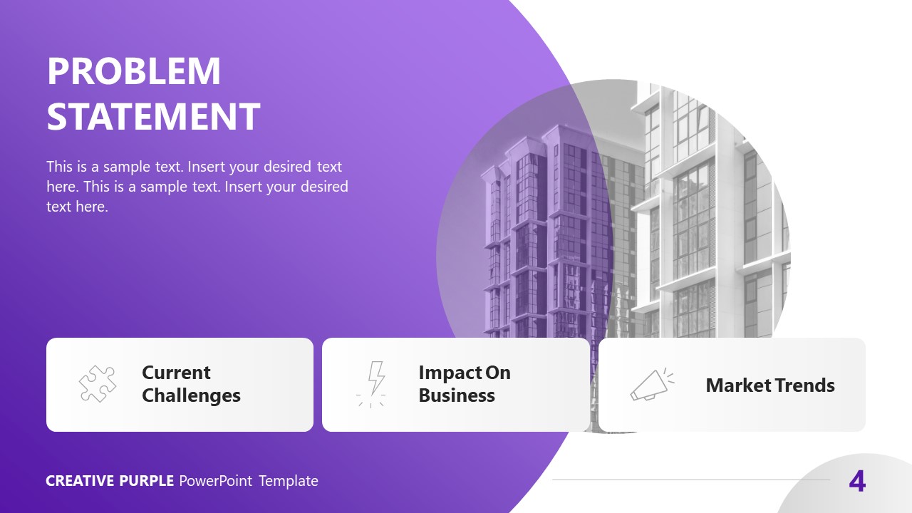 Problem Statement Discussion - Creative Purple PPT Theme - SlideModel