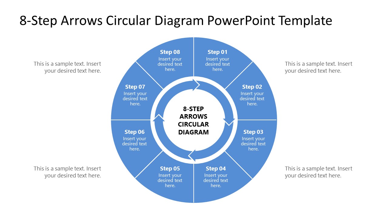 8-Step Arrows Circular Diagram PowerPoint Template